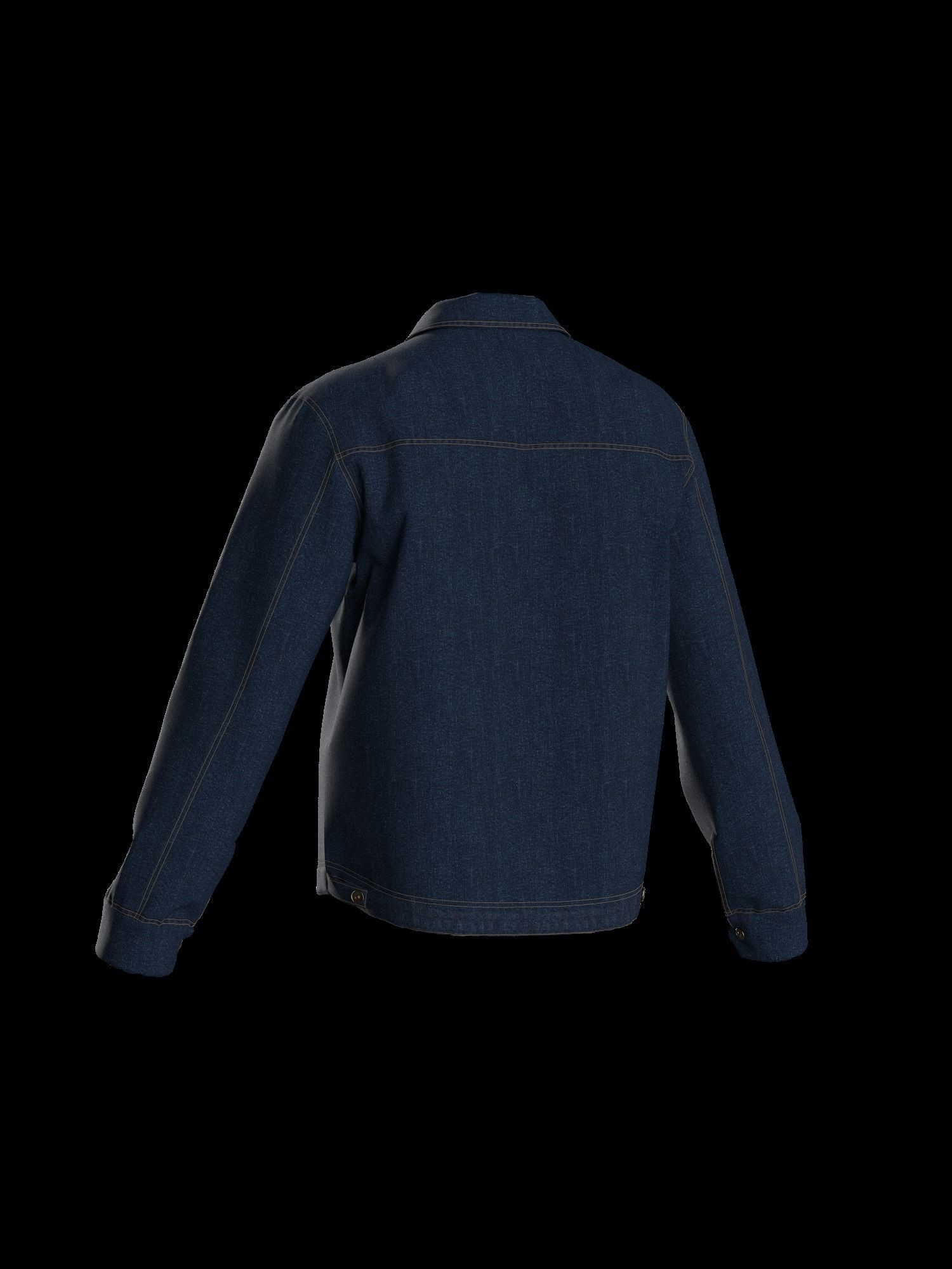 Male denim jacket 3D model animated rigged | CGTrader