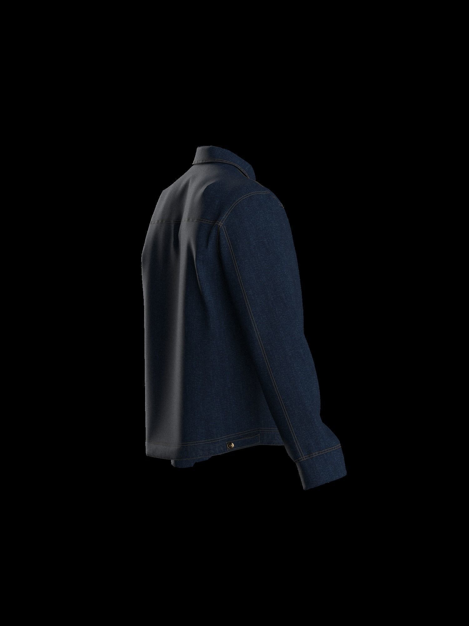 Male denim jacket 3D model animated rigged | CGTrader