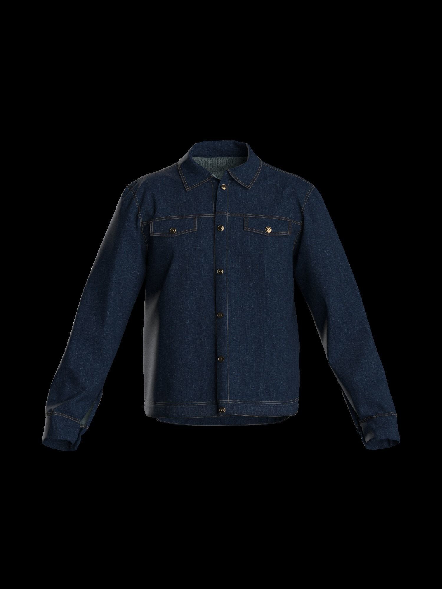 Male denim jacket 3D model animated rigged | CGTrader