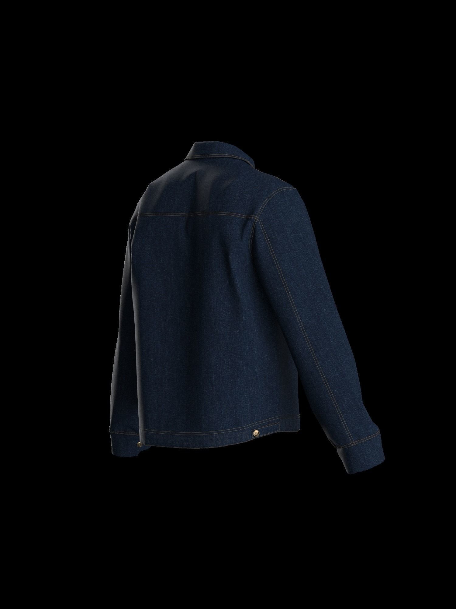 Male denim jacket 3D model animated rigged | CGTrader