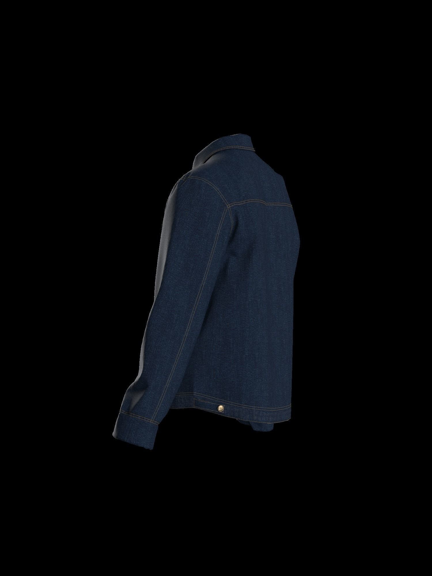 Male denim jacket 3D model animated rigged | CGTrader