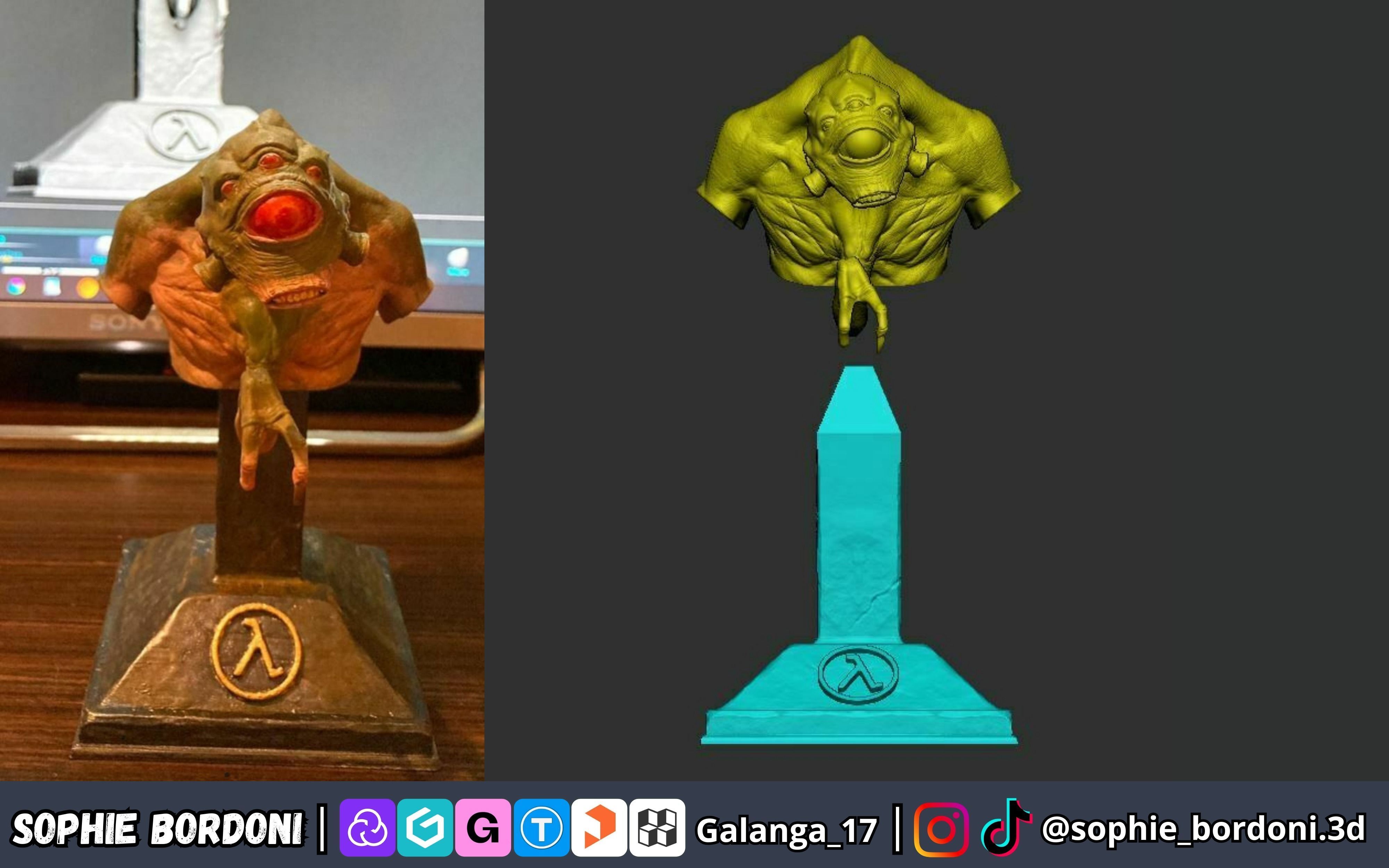 Vortigaunt bust half life stl free free 3D model 3D printable | CGTrader