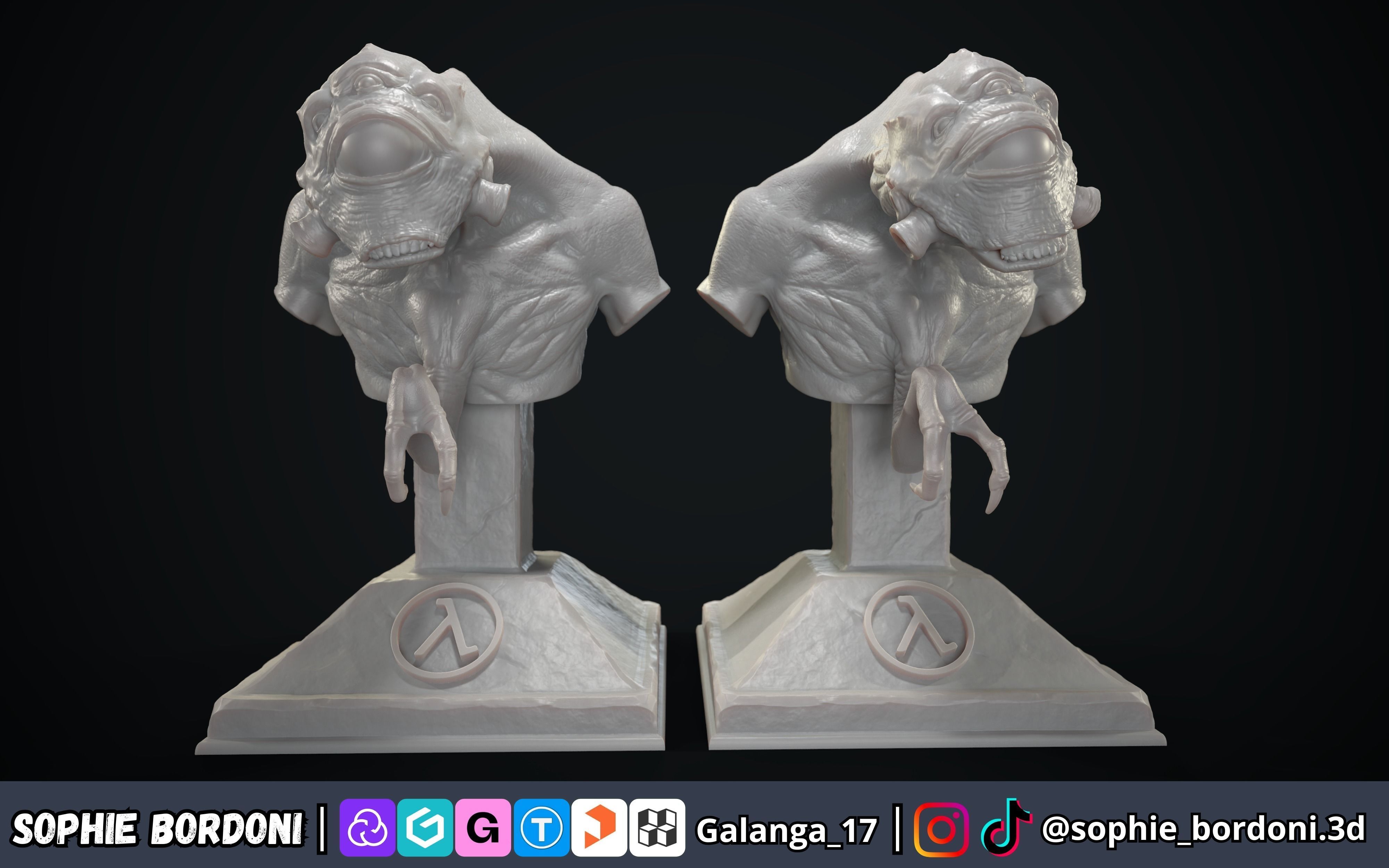 Vortigaunt bust half life stl free free 3D model 3D printable | CGTrader
