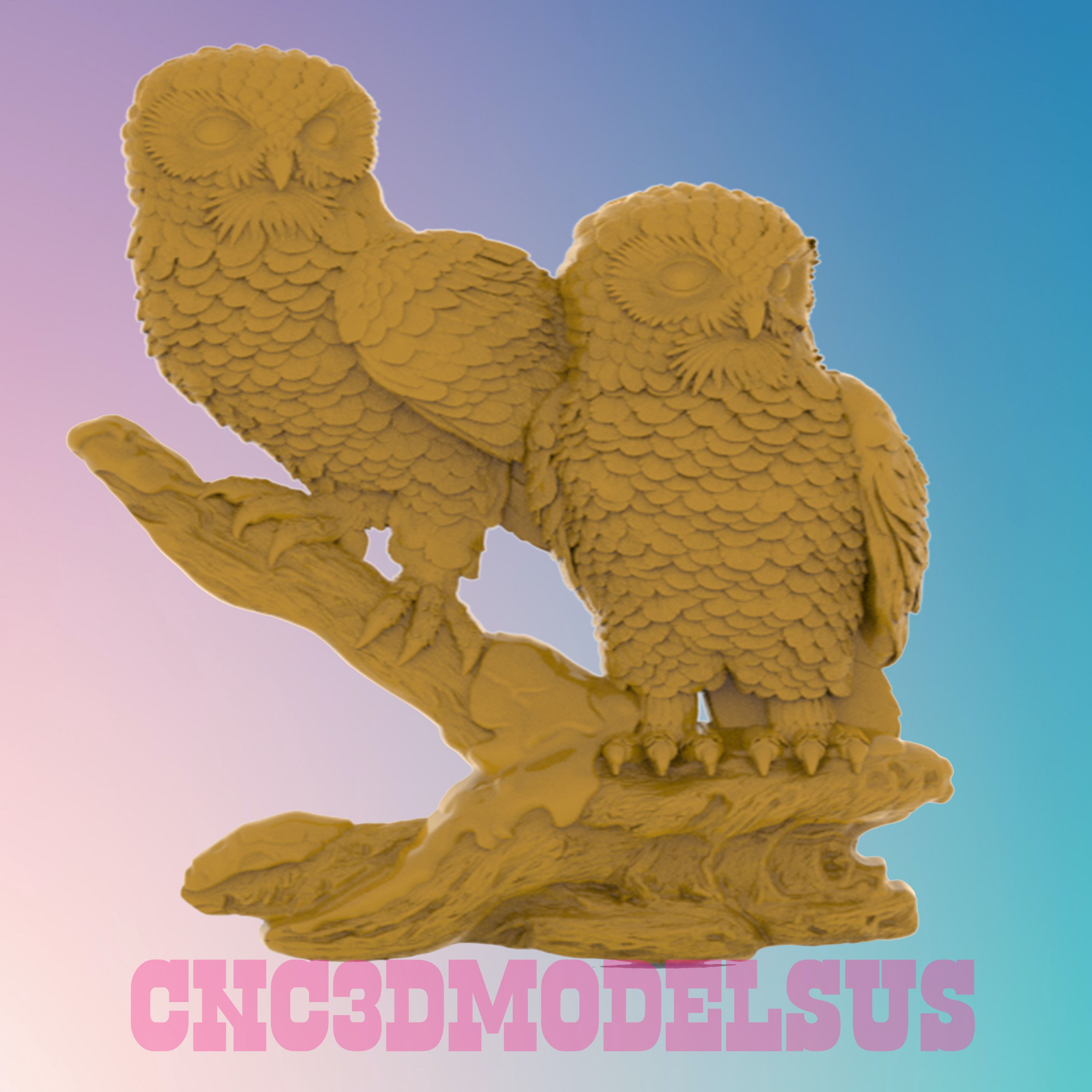 Owls 3D MODEL STL FILE FOR CNC ROUTER LASER 3D PRINTER 3D model 3D ...