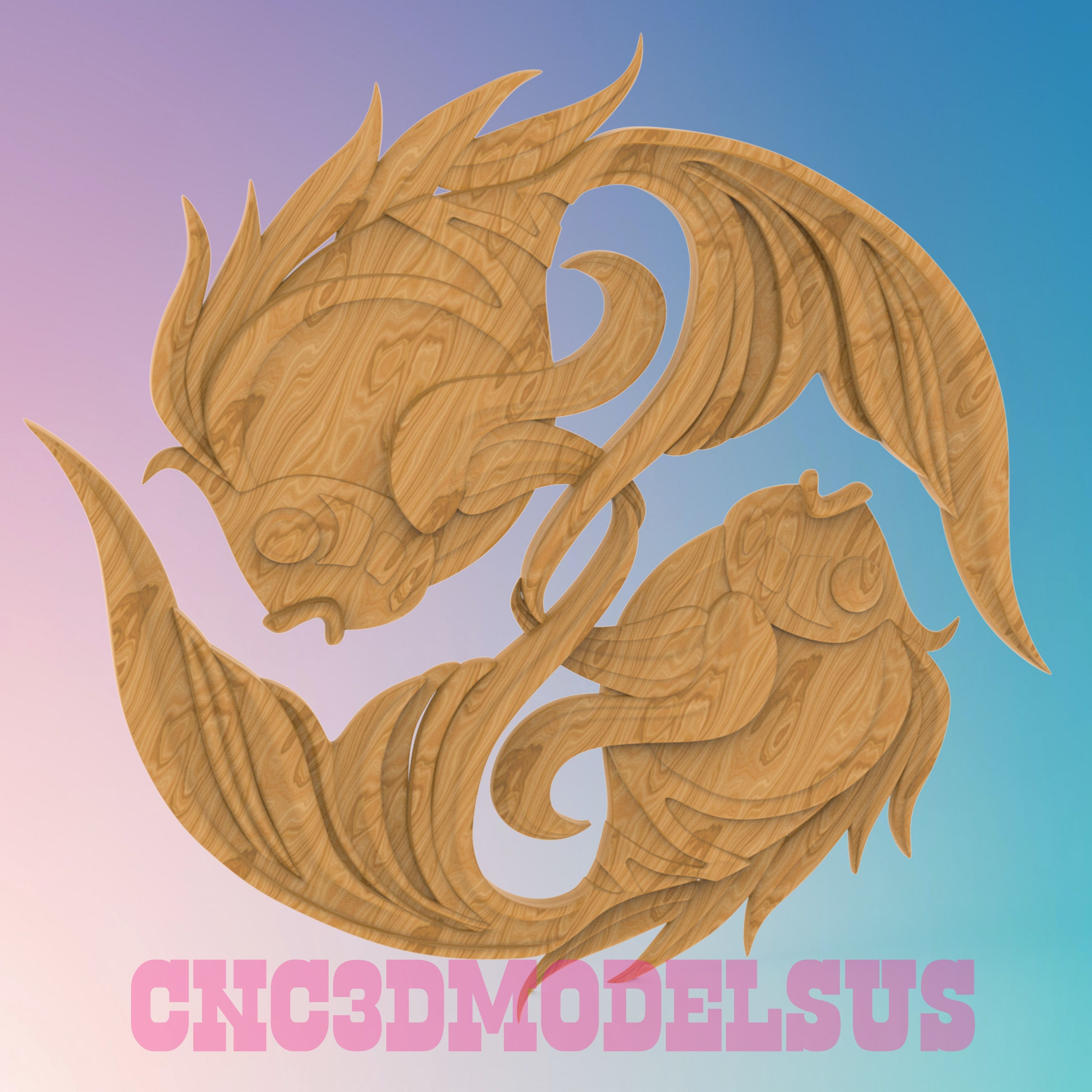 FISH 3D MODEL STL FILE FOR CNC ROUTER LASER 3D PRINTER 3D model 3D ...