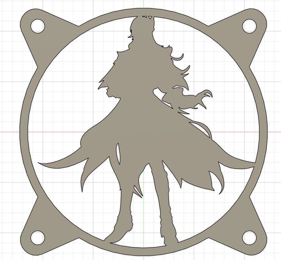 Genshin Impact Neuvillette PC fan cover 3D model 3D printable | CGTrader