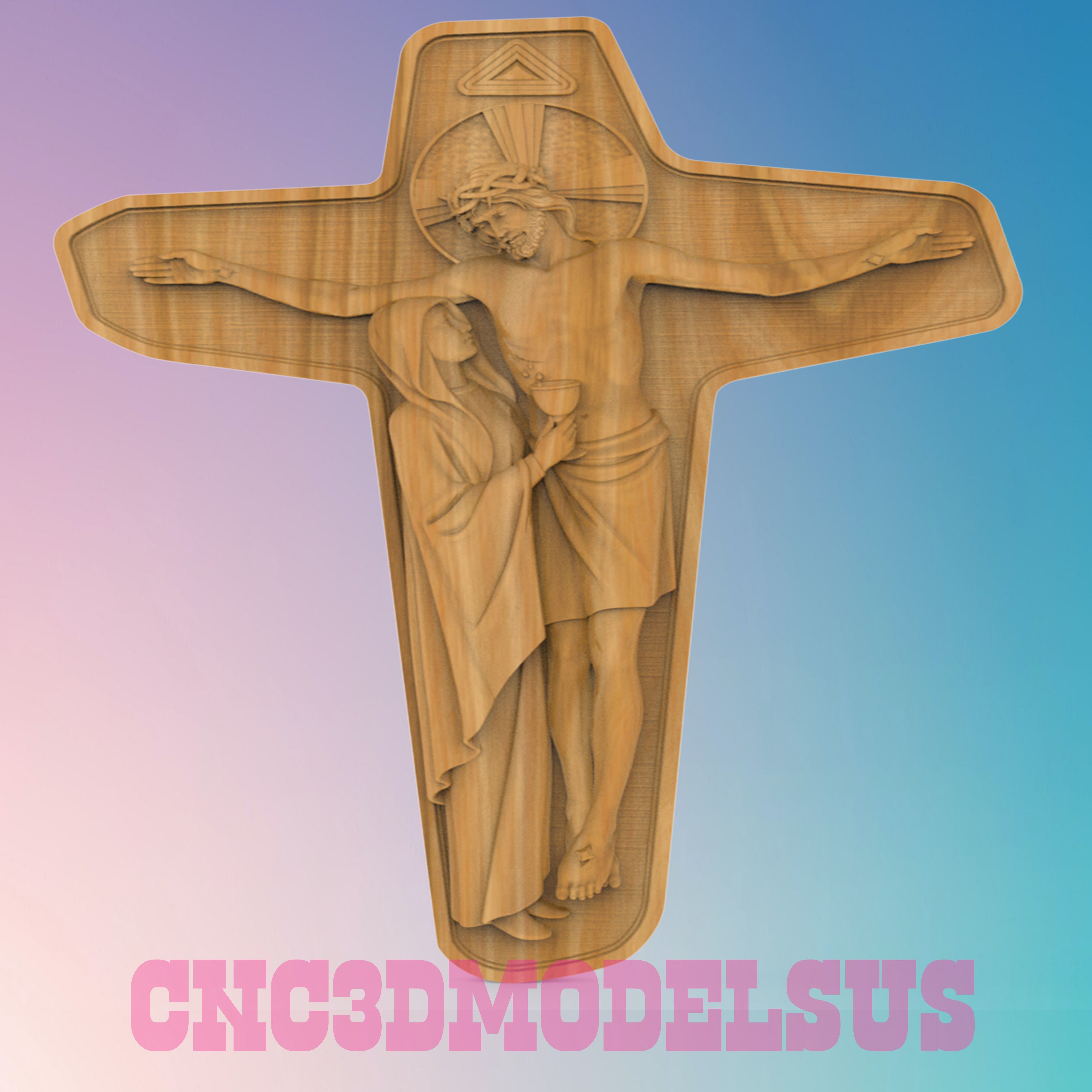 Jesus and Virgin Mary 3D MODEL STL FILE FOR CNC ROUTER LASER 3D model ...
