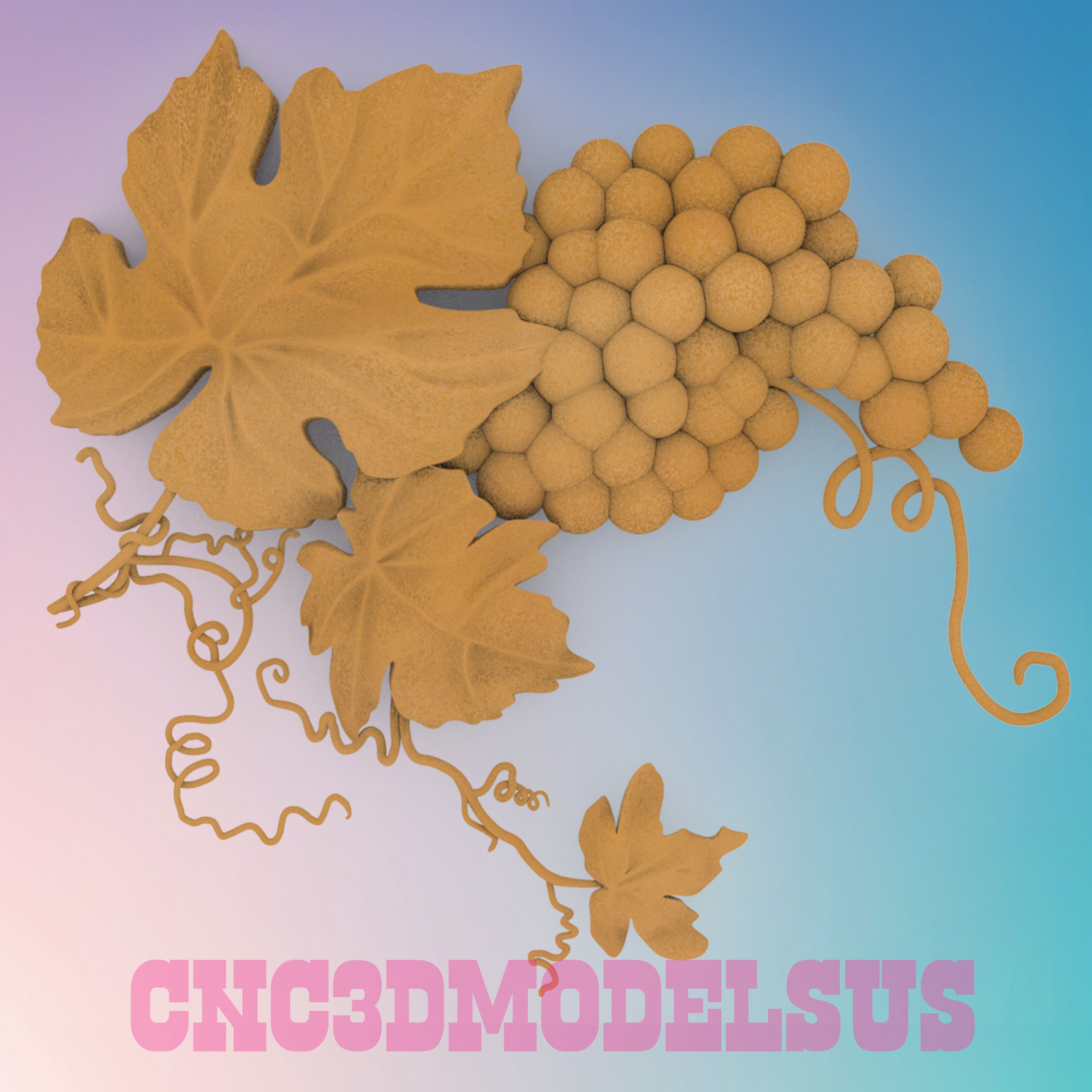 Grape Vines 3D MODEL STL FILE FOR CNC ROUTER LASER 3D model 3D ...
