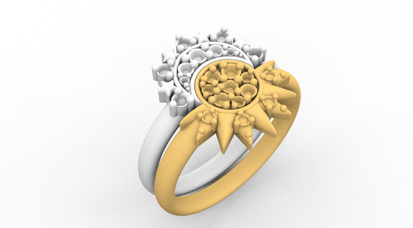 SUN AND MOON RINGS ANILLOS SOL Y LUNA INSPIRACION PAND 3D model 3D ...