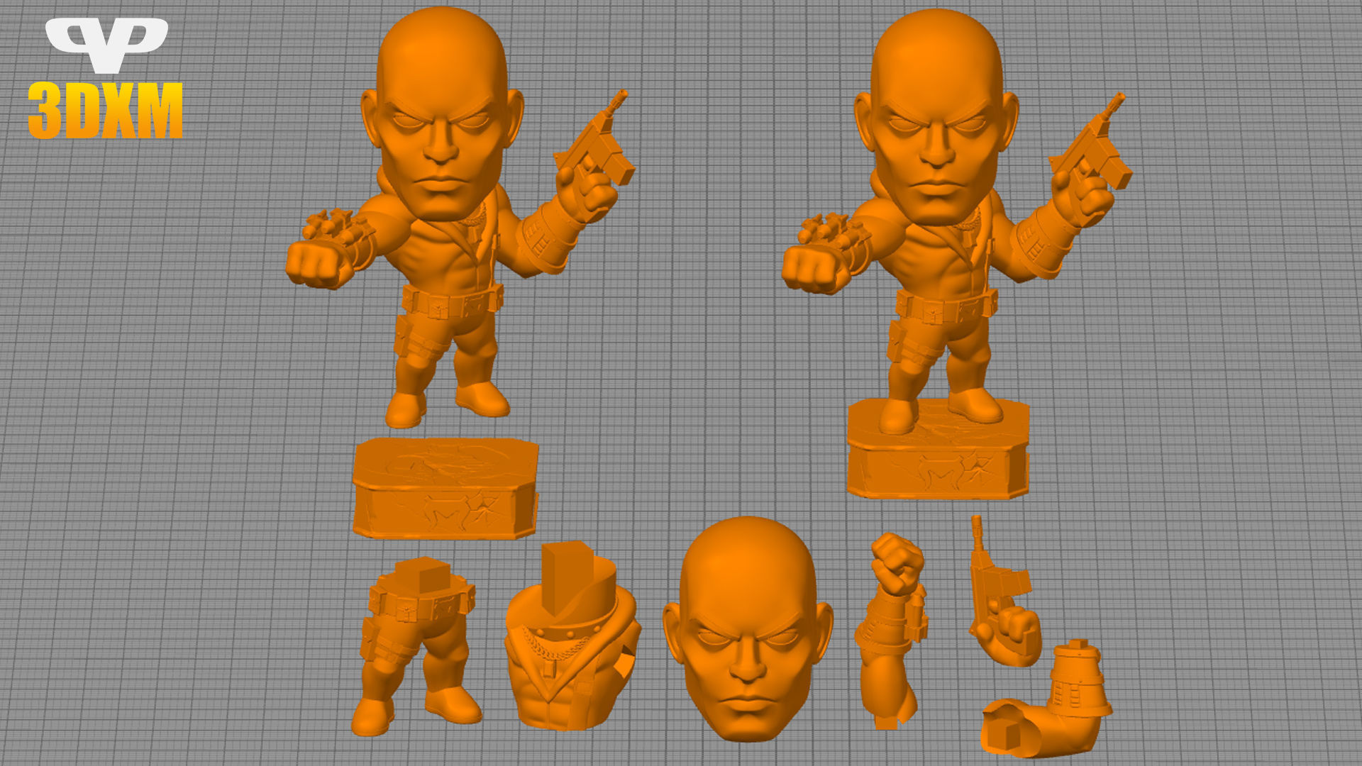 Destro Chibi STL for 3D Printing 3DXM ChibiSTL 3D model 3D printable ...