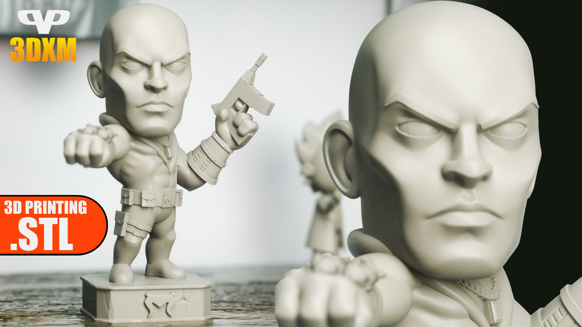 Destro Chibi STL for 3D Printing 3DXM ChibiSTL 3D model 3D printable ...