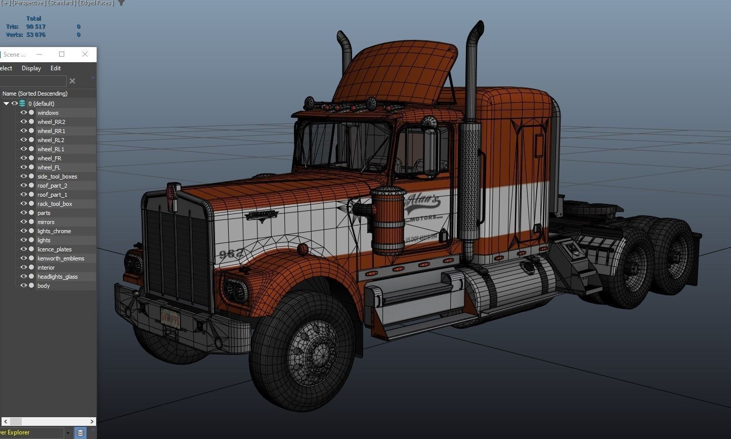 3D model Kenworth W900A VR / AR / low-poly | CGTrader