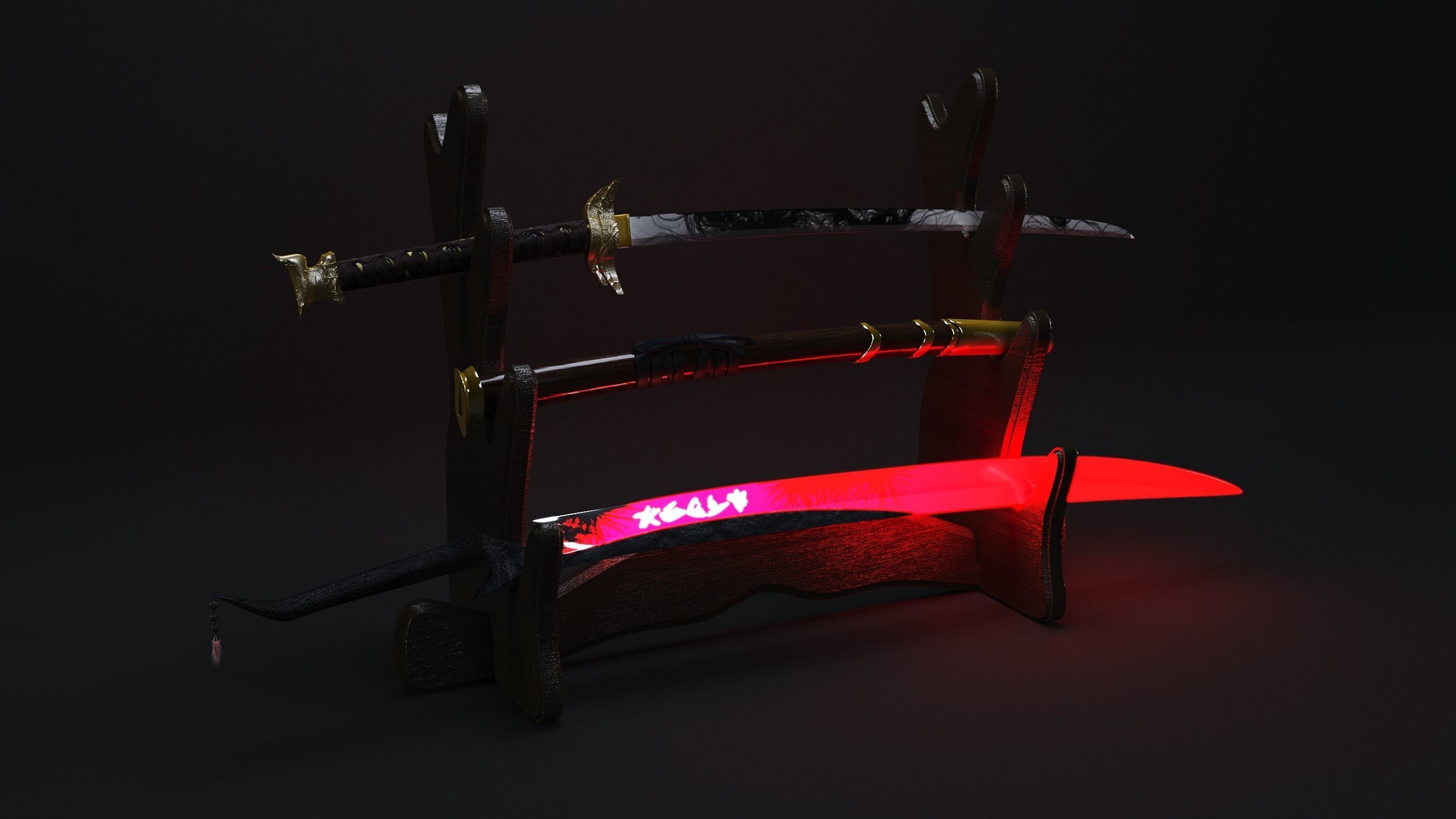 Yone s blades from League of Legends 3D model | CGTrader