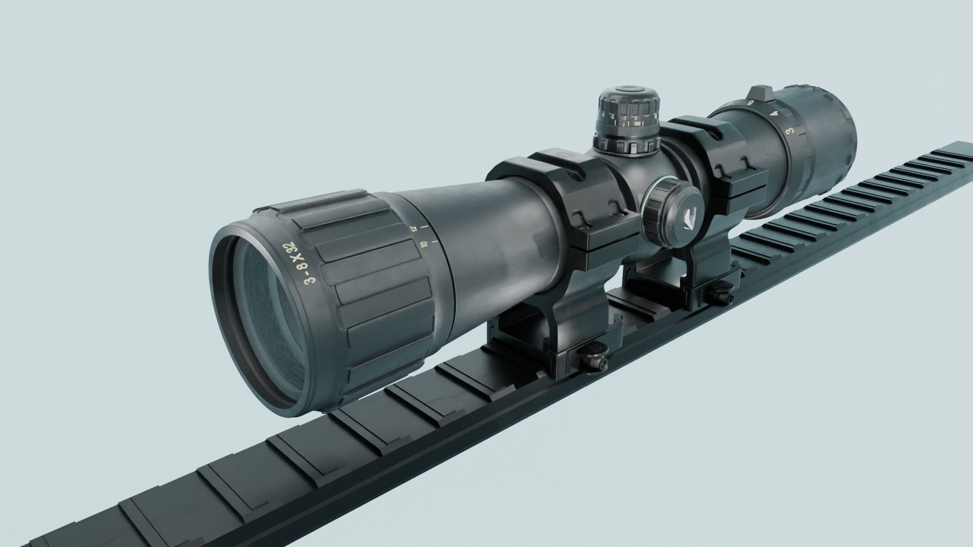 Precision 8X Gun Scope - High-Quality 3D Model 3D model | CGTrader