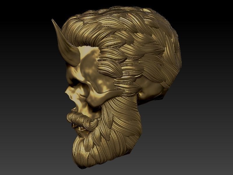 Bearded Devil Skull 3D model 3D printable | CGTrader