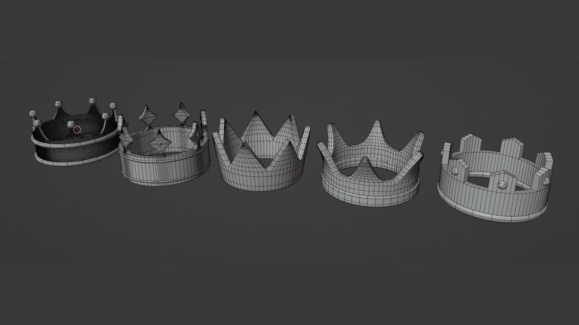 3D model Gold Crowns VR / AR / low-poly | CGTrader