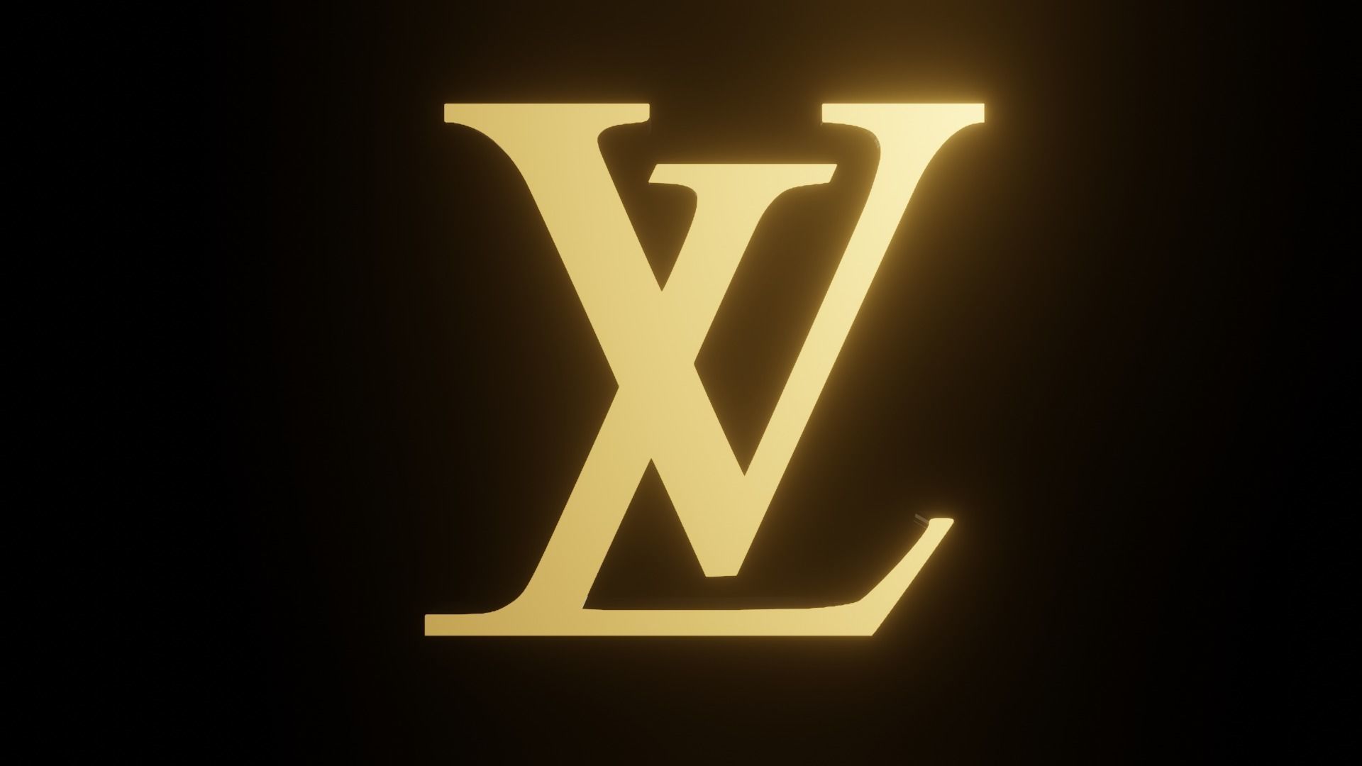 Louis Vuitton Gold Logo 3D model 3D printable | CGTrader