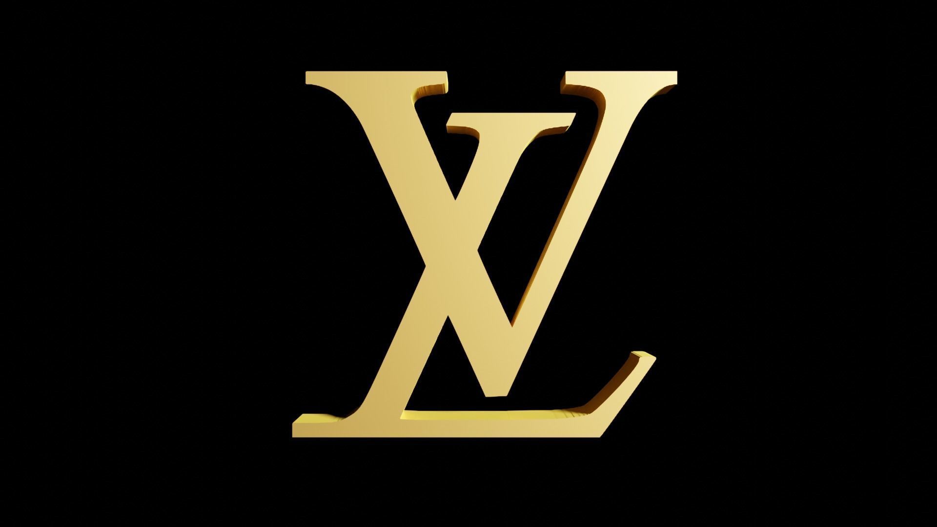 Louis Vuitton Gold Logo 3D model 3D printable | CGTrader