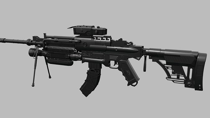 3D model Assault Rifle VR / AR / low-poly | CGTrader