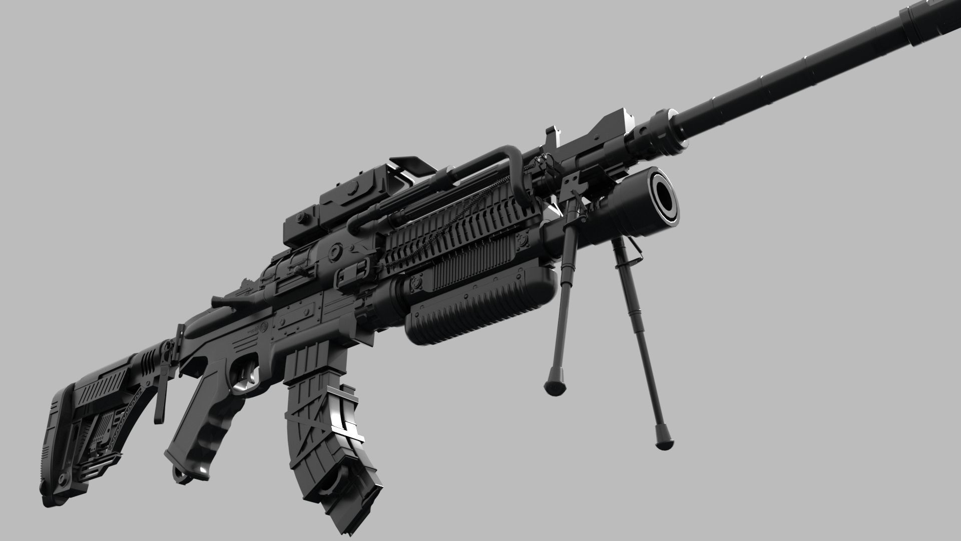 3D model Assault Rifle VR / AR / low-poly | CGTrader
