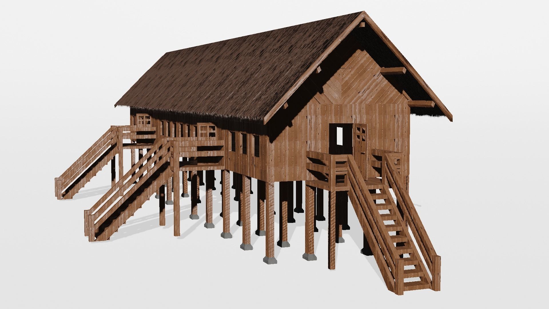 3D model Rumah Panjang VR / AR / low-poly | CGTrader
