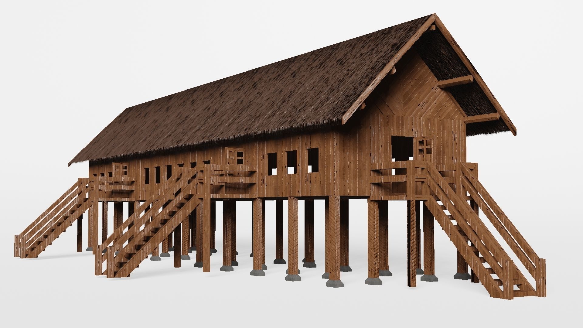 3D model Rumah Panjang VR / AR / low-poly | CGTrader