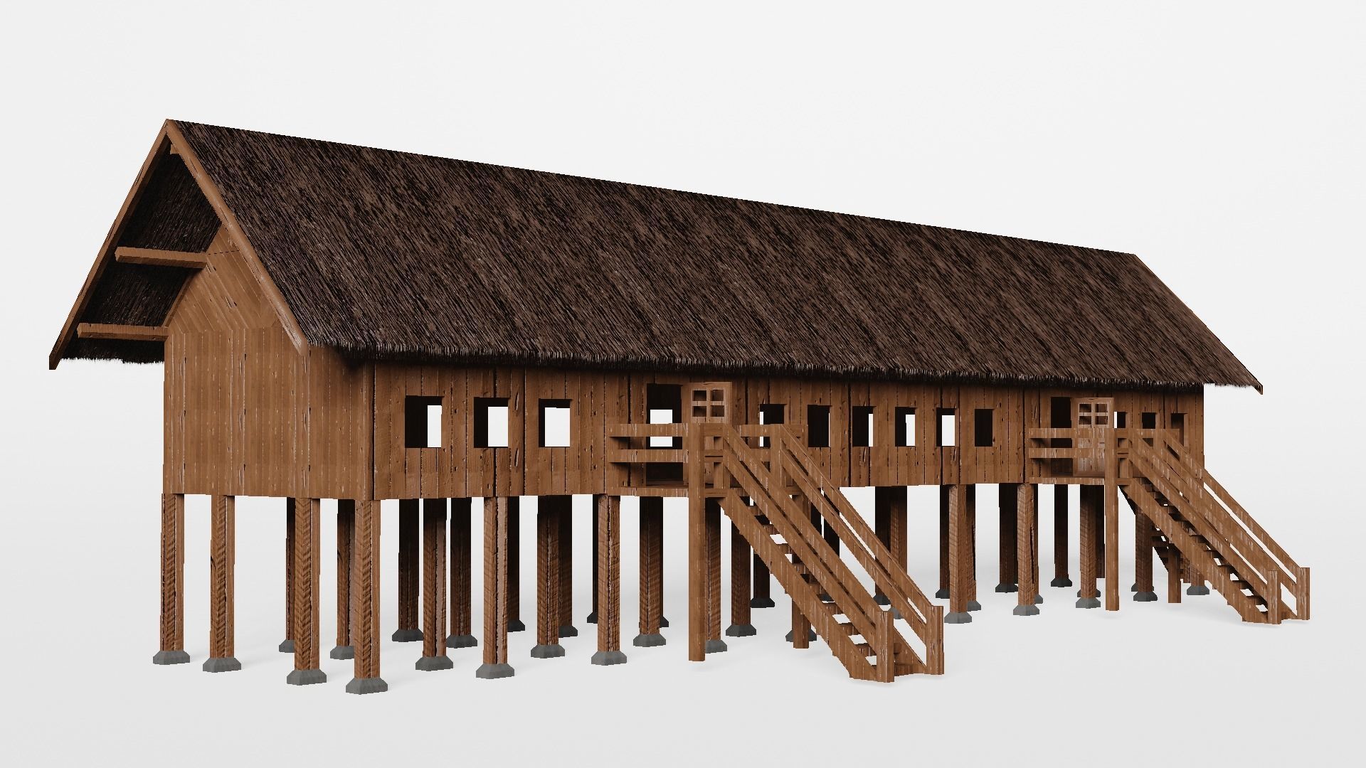 3D model Rumah Panjang VR / AR / low-poly | CGTrader