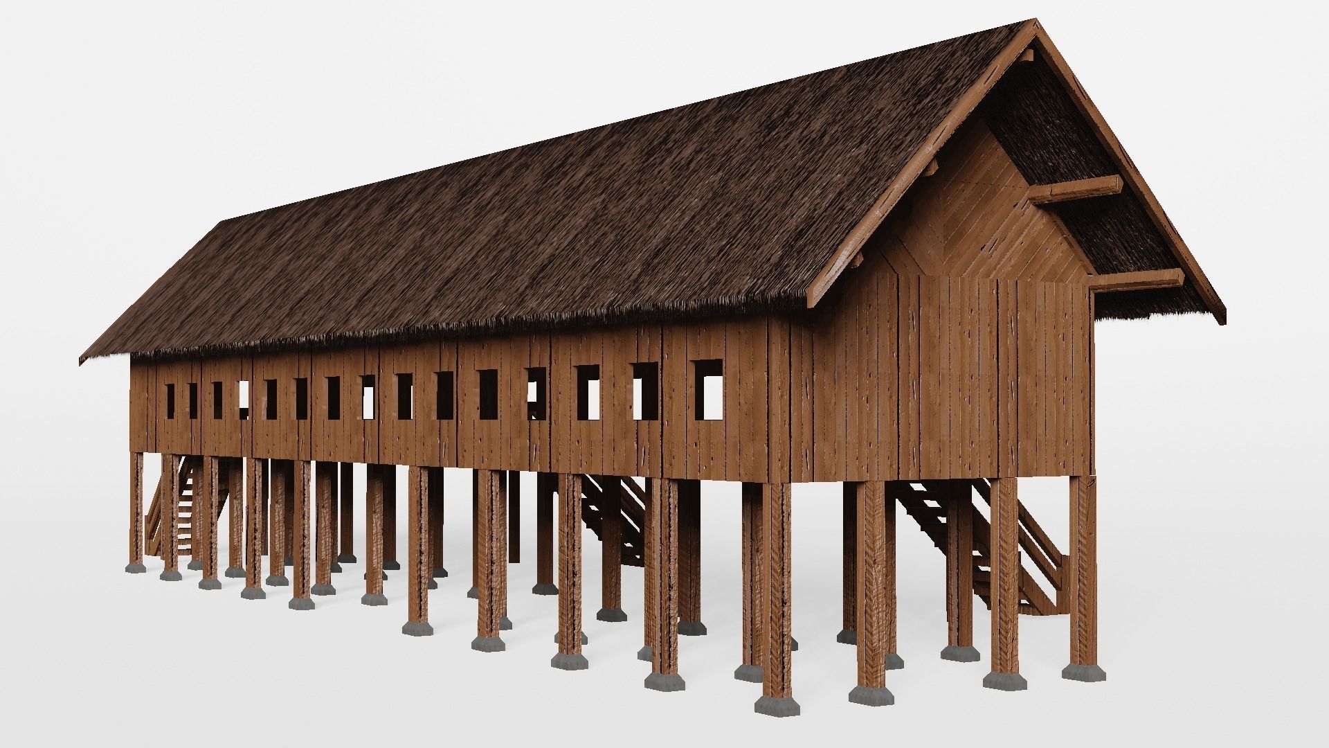 3D model Rumah Panjang VR / AR / low-poly | CGTrader