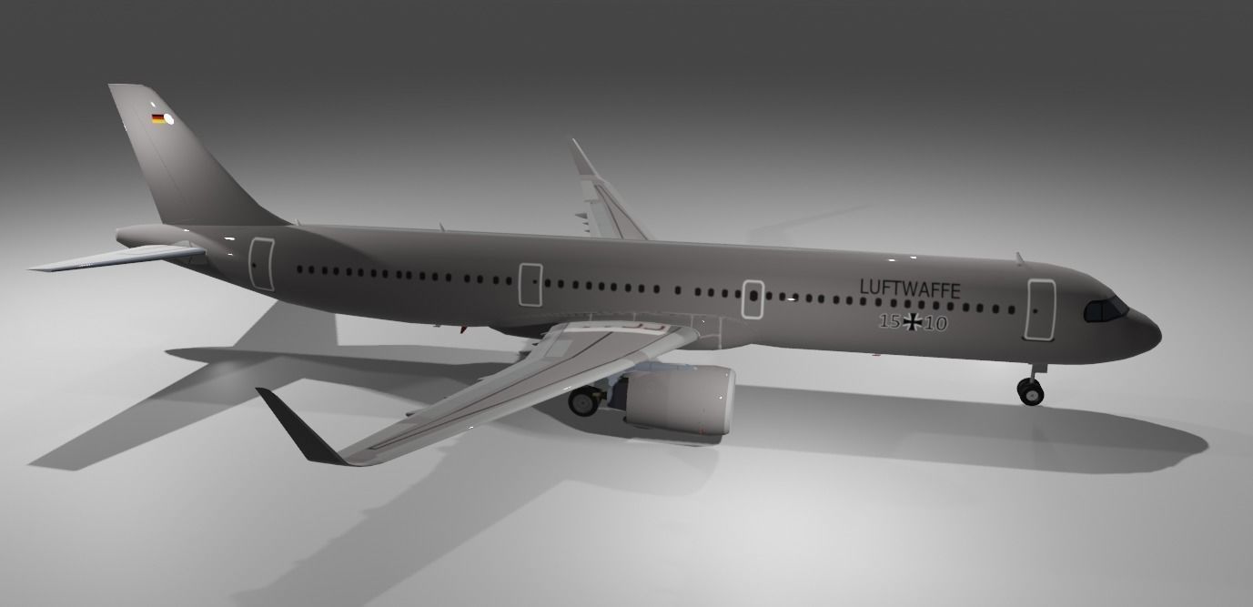 3D model Luftwaffe German Airforce Airbus a321neo LR 3D Model VR / AR ...
