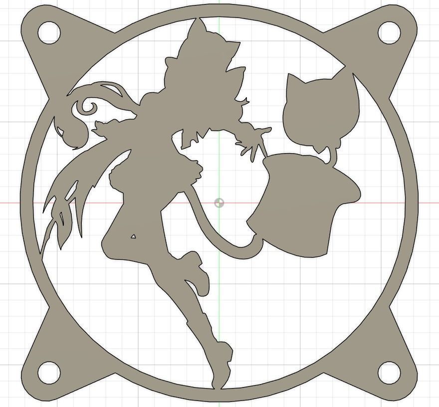 Genshin Impact Lynette PC fan cover 3D model 3D printable | CGTrader