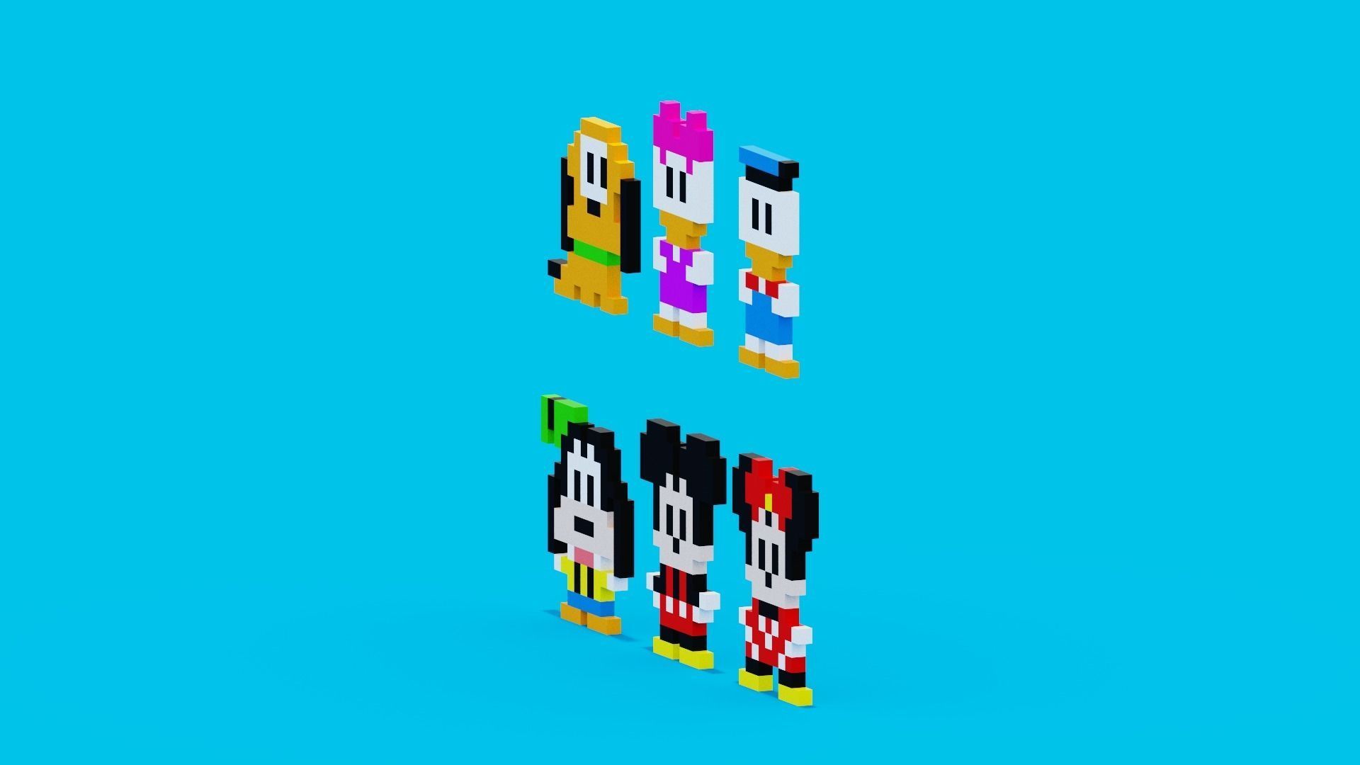 3D model Mickey Mouse Friends Pixel VR / AR / low-poly | CGTrader