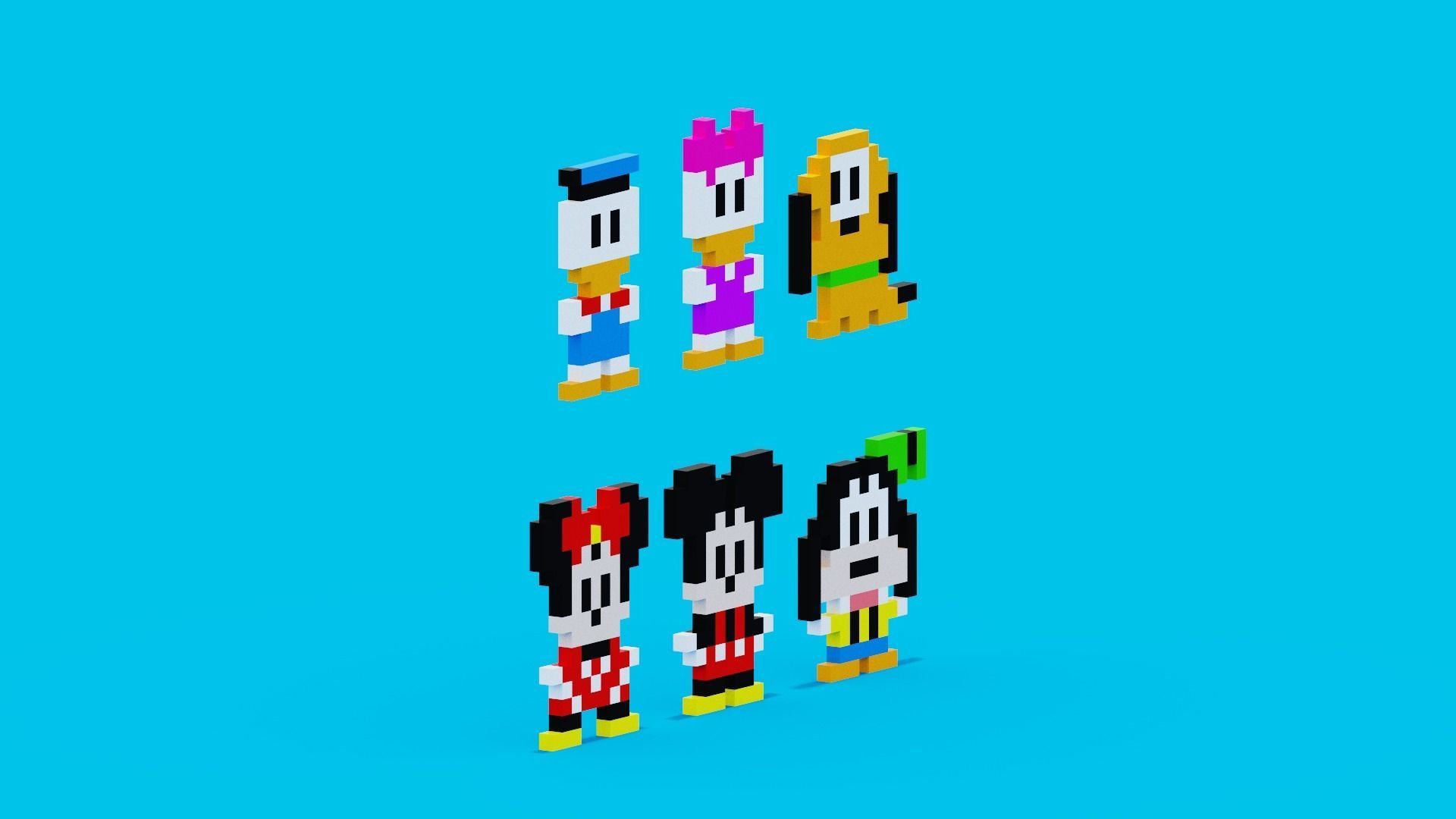 3D model Mickey Mouse Friends Pixel VR / AR / low-poly | CGTrader