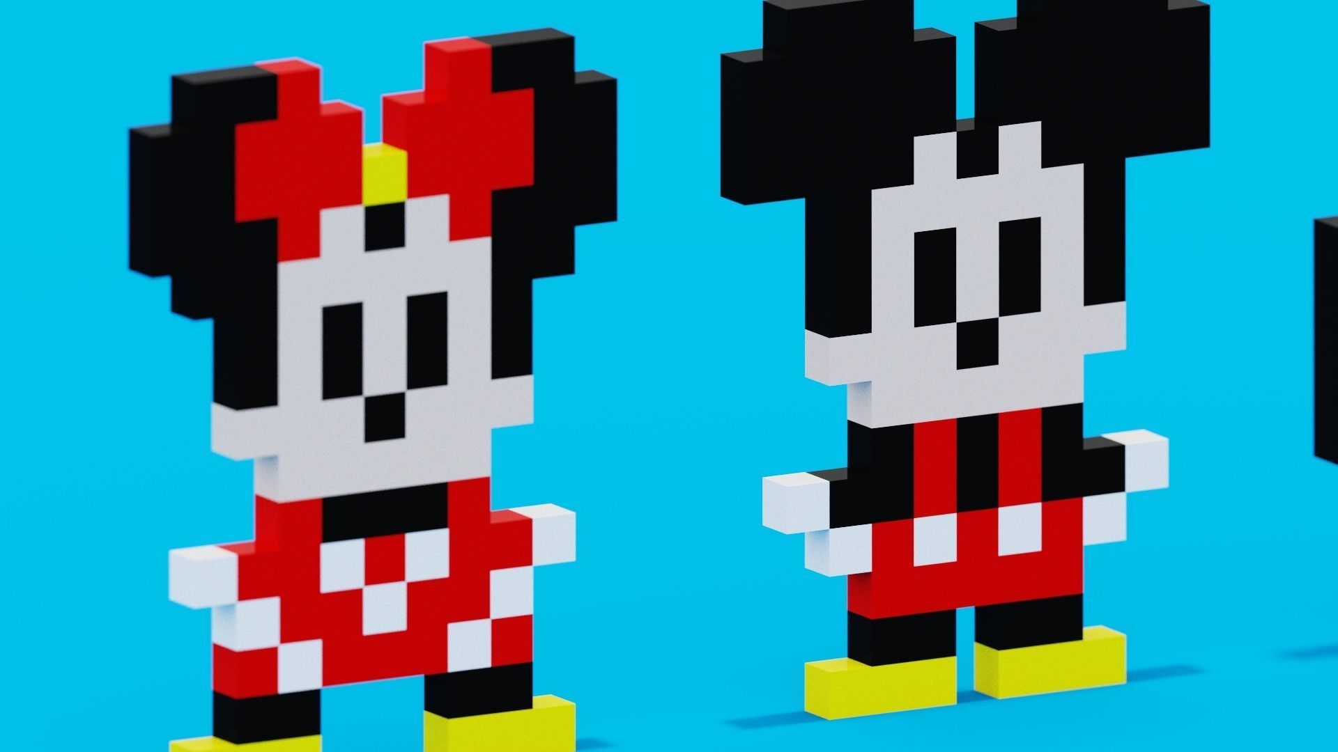 3D model Mickey Mouse Friends Pixel VR / AR / low-poly | CGTrader