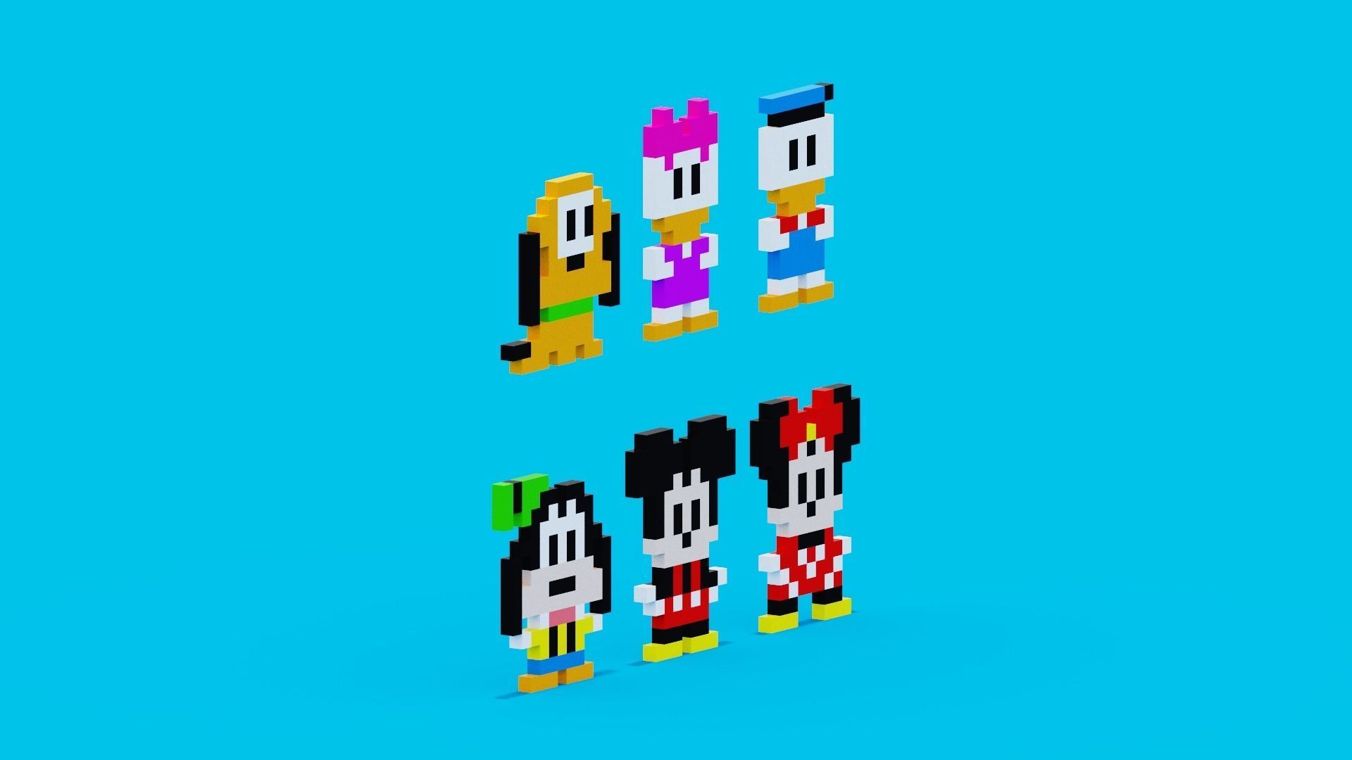 3D model Mickey Mouse Friends Pixel VR / AR / low-poly | CGTrader