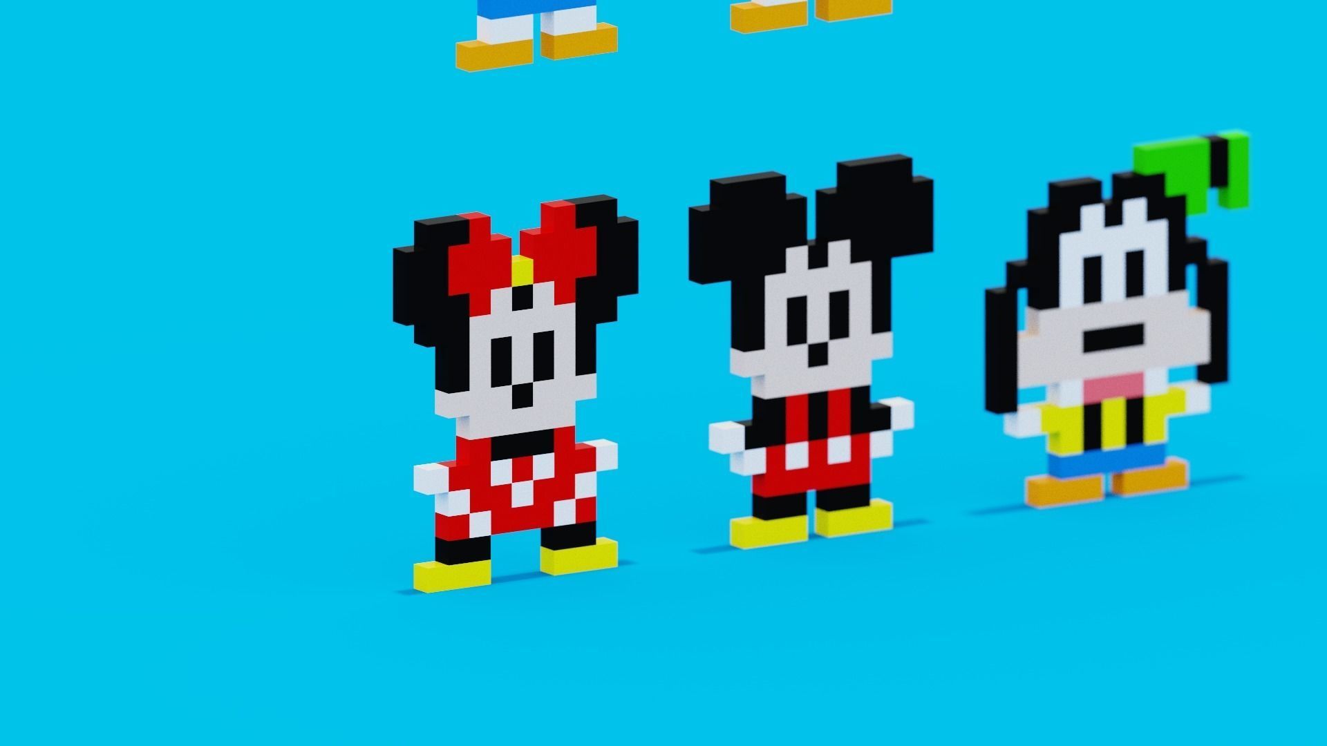 3D model Mickey Mouse Friends Pixel VR / AR / low-poly | CGTrader