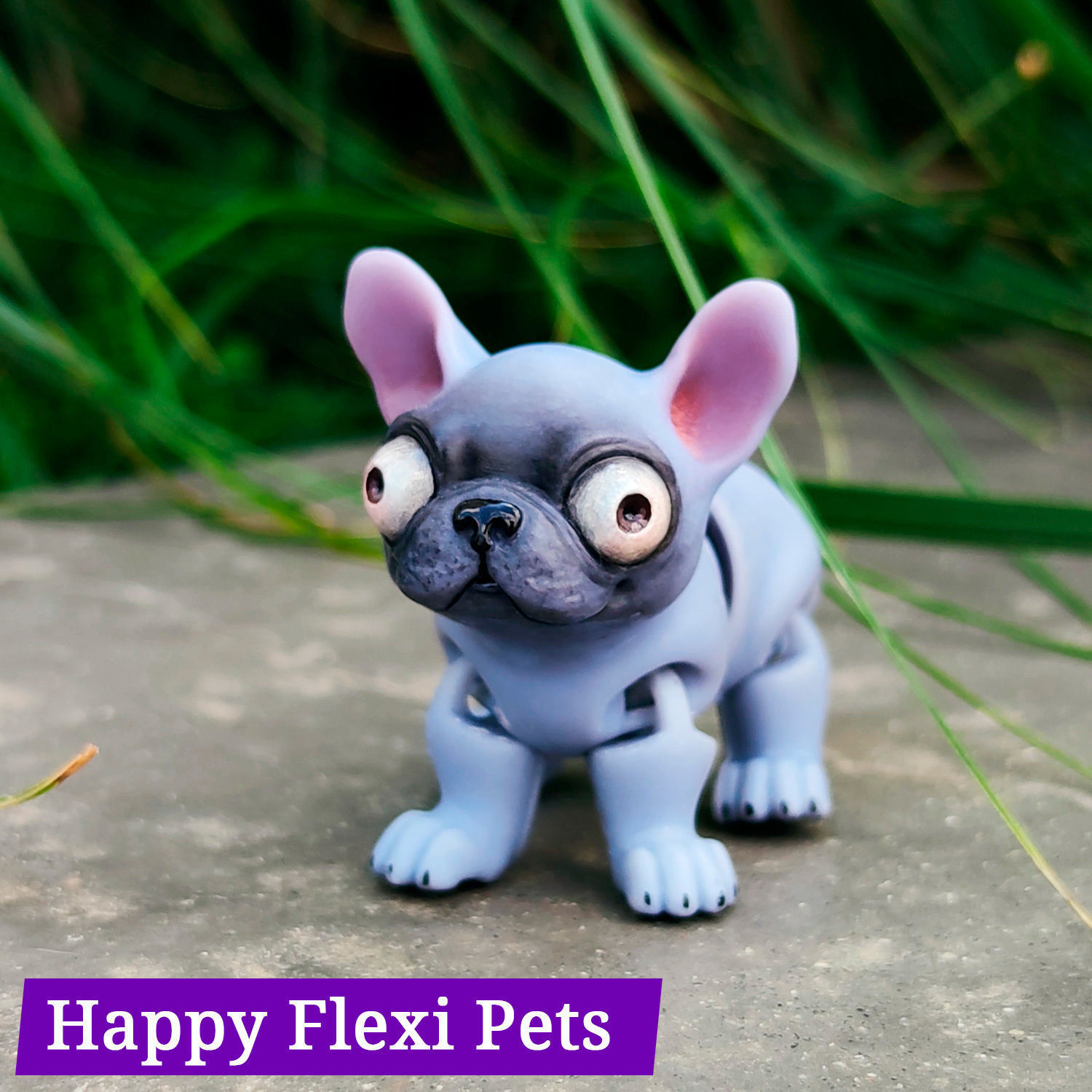 Frenchie Choppy the articulated print in place dog toy 3D model 3D ...