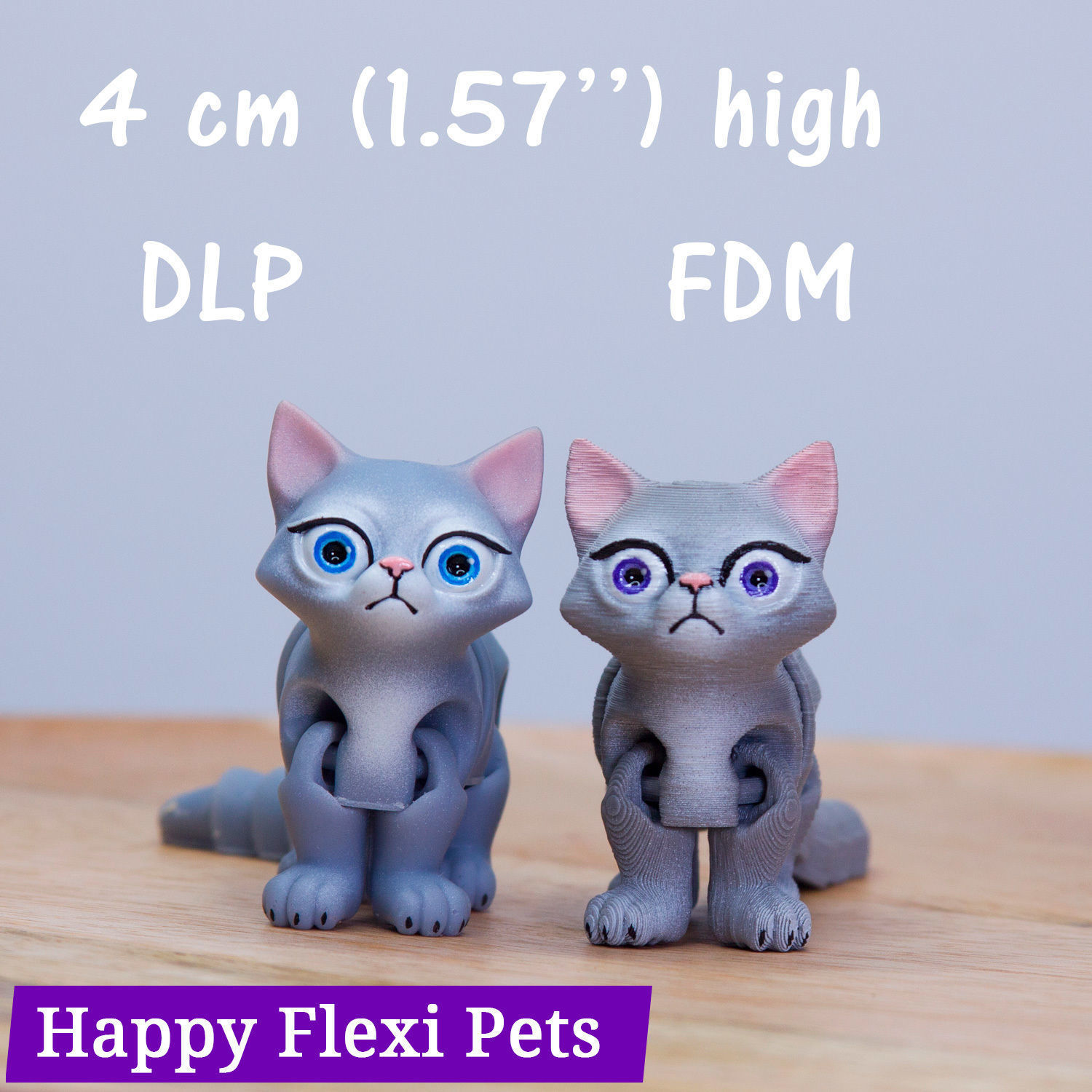 Busya the articulated print in place toy cat 3D model 3D printable | CGTrader