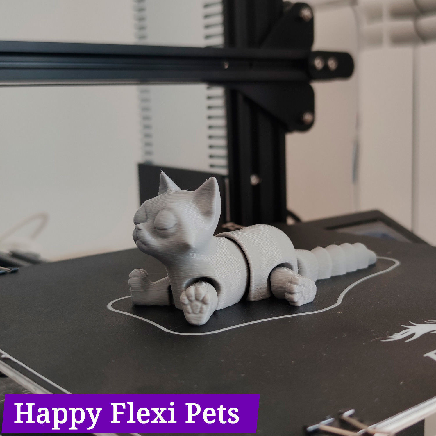 Busya the articulated print in place toy cat 3D model 3D printable ...