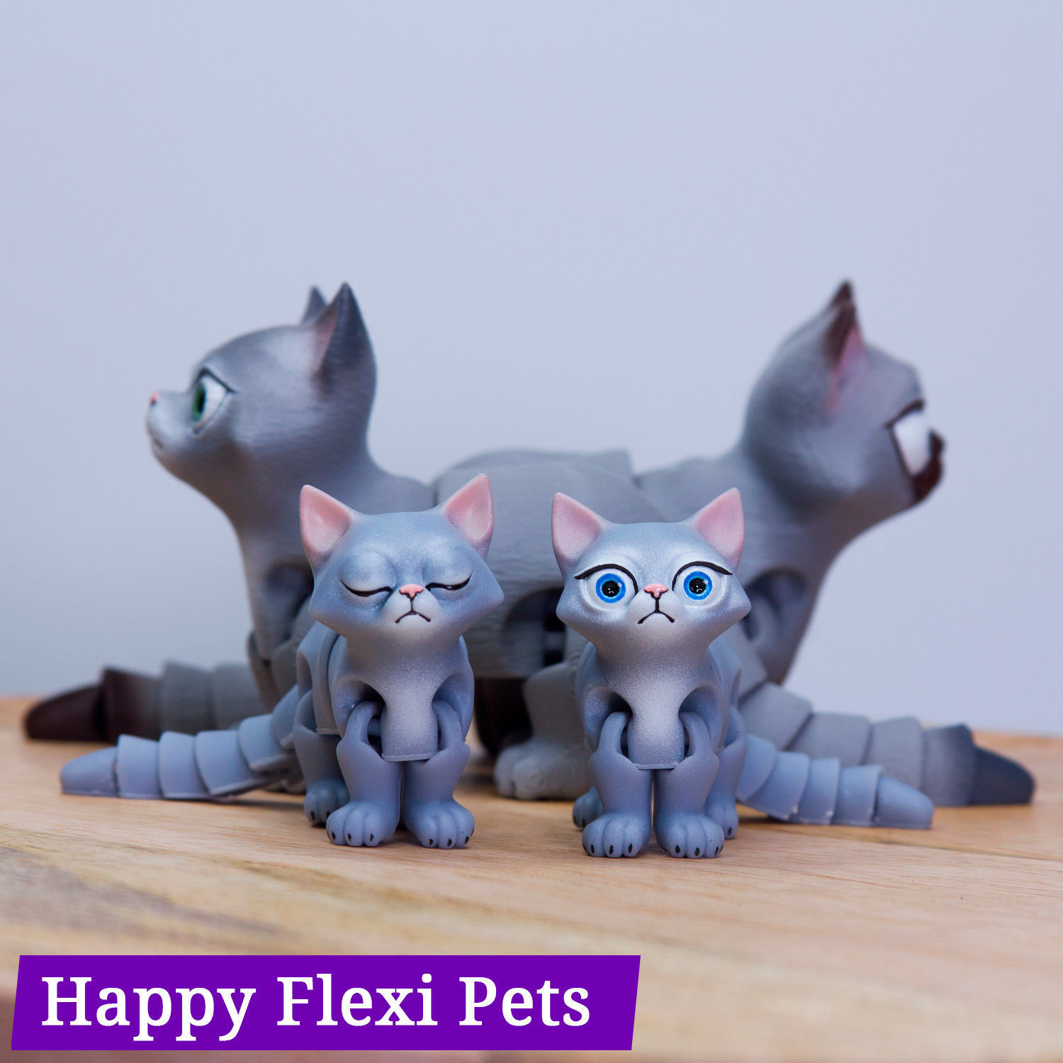 Busya the articulated print in place toy cat 3D model 3D printable | CGTrader