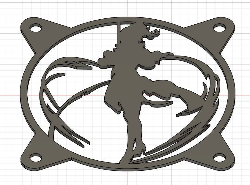 Genshin Impact Jean PC fan cover 3D model 3D printable | CGTrader