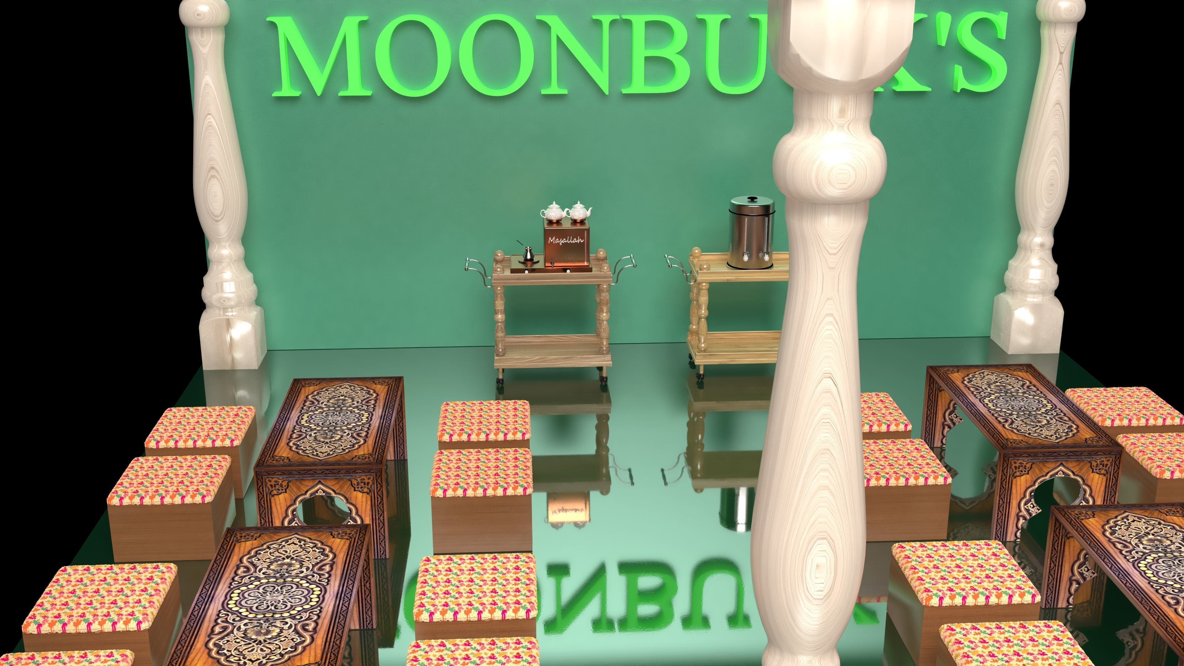 Moonbucks Cafe House 4K 3D model | CGTrader
