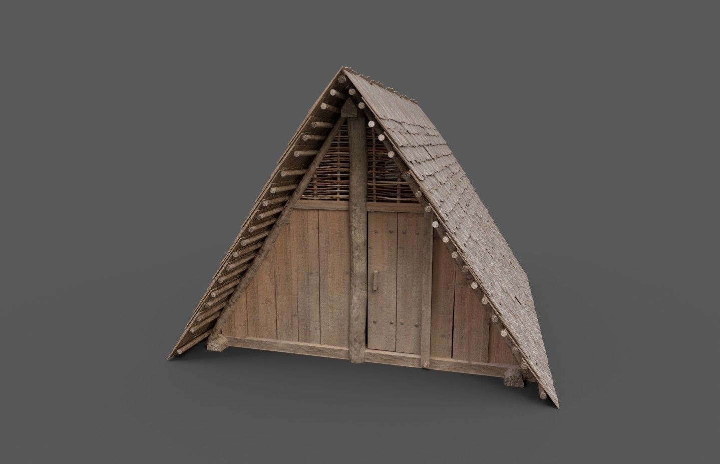 3D model Enterable medieval pit house VR / AR / low-poly | CGTrader