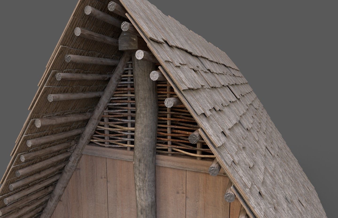 3D model Enterable medieval pit house VR / AR / low-poly | CGTrader