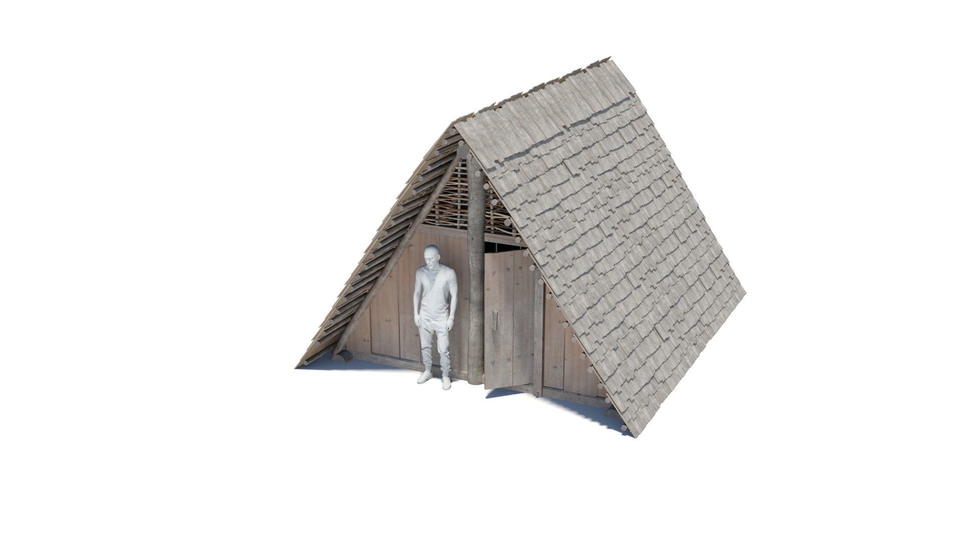 3D model Enterable medieval pit house VR / AR / low-poly | CGTrader