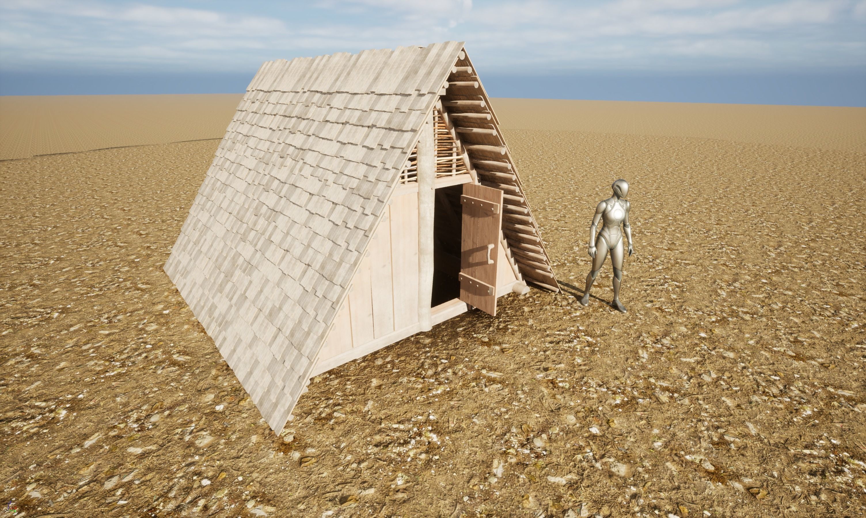 3D model Enterable medieval pit house VR / AR / low-poly | CGTrader