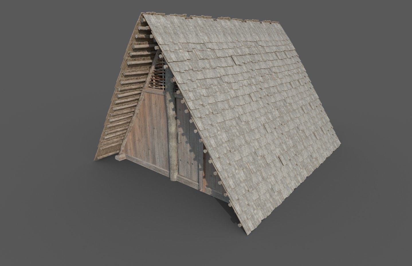 3D model Enterable medieval pit house VR / AR / low-poly | CGTrader