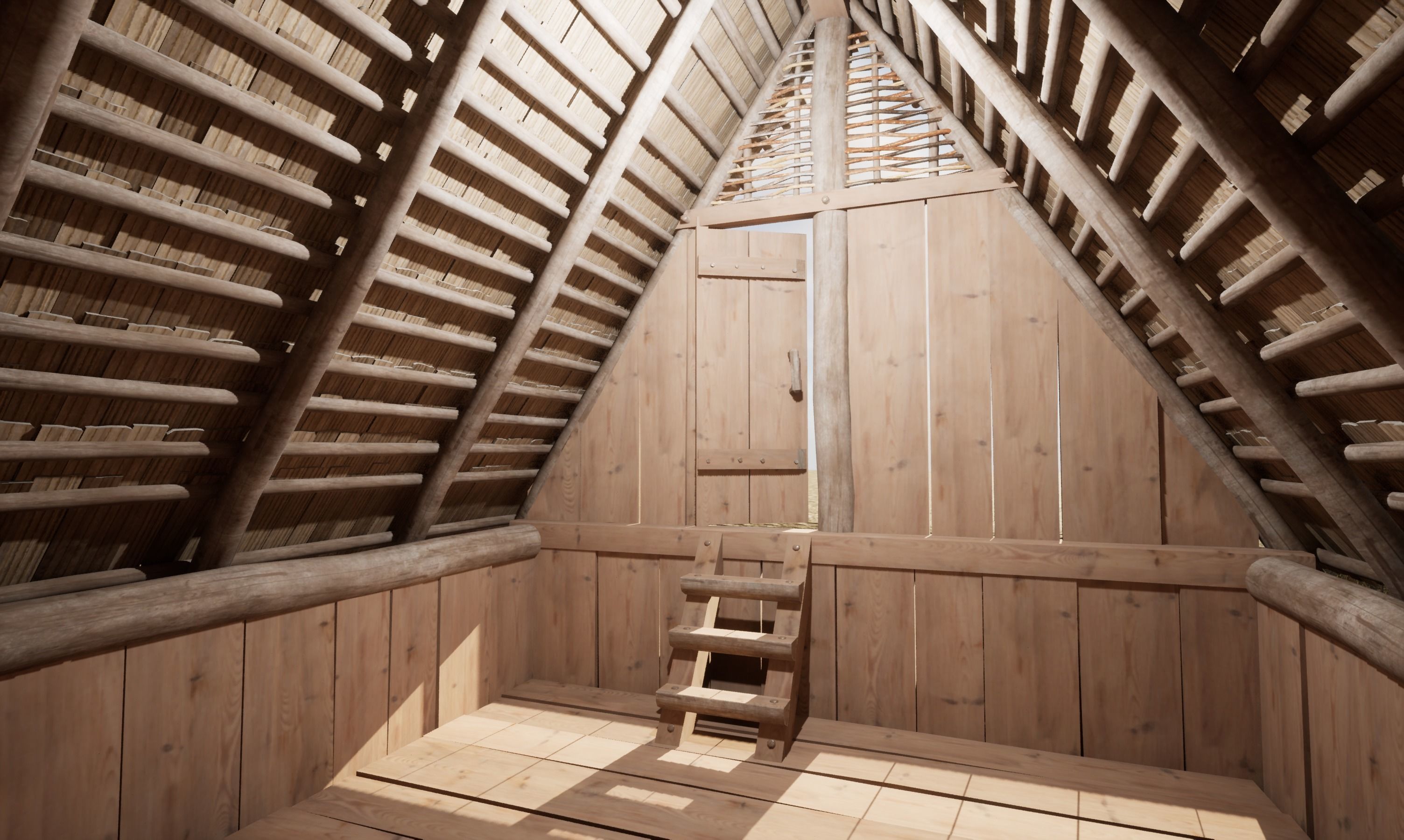 3D model Enterable medieval pit house VR / AR / low-poly | CGTrader