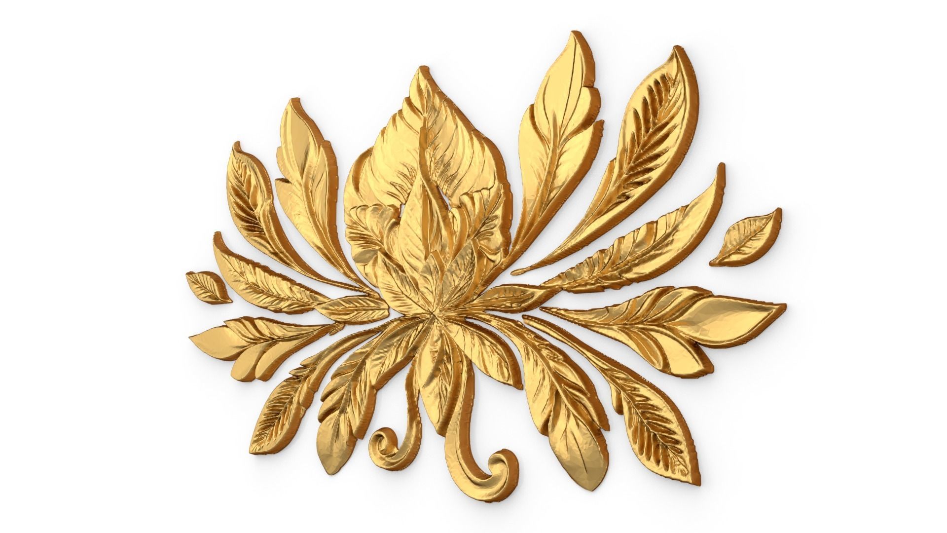 feather decor set wall mural 04 3D model | CGTrader