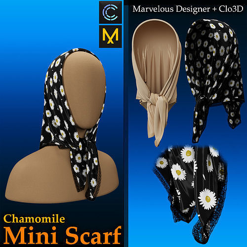Chamomile Mini Scarf - ZPRG-3Ds Max-FBX-OBJ 3D model | CGTrader