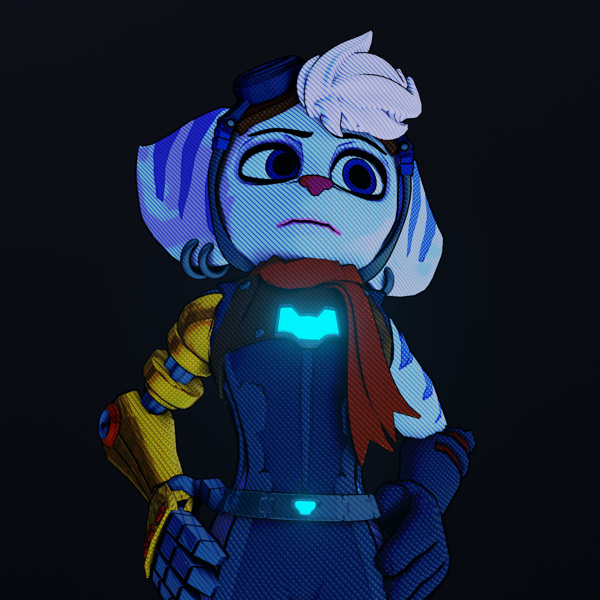 Rivet cell shading free 3D model rigged | CGTrader